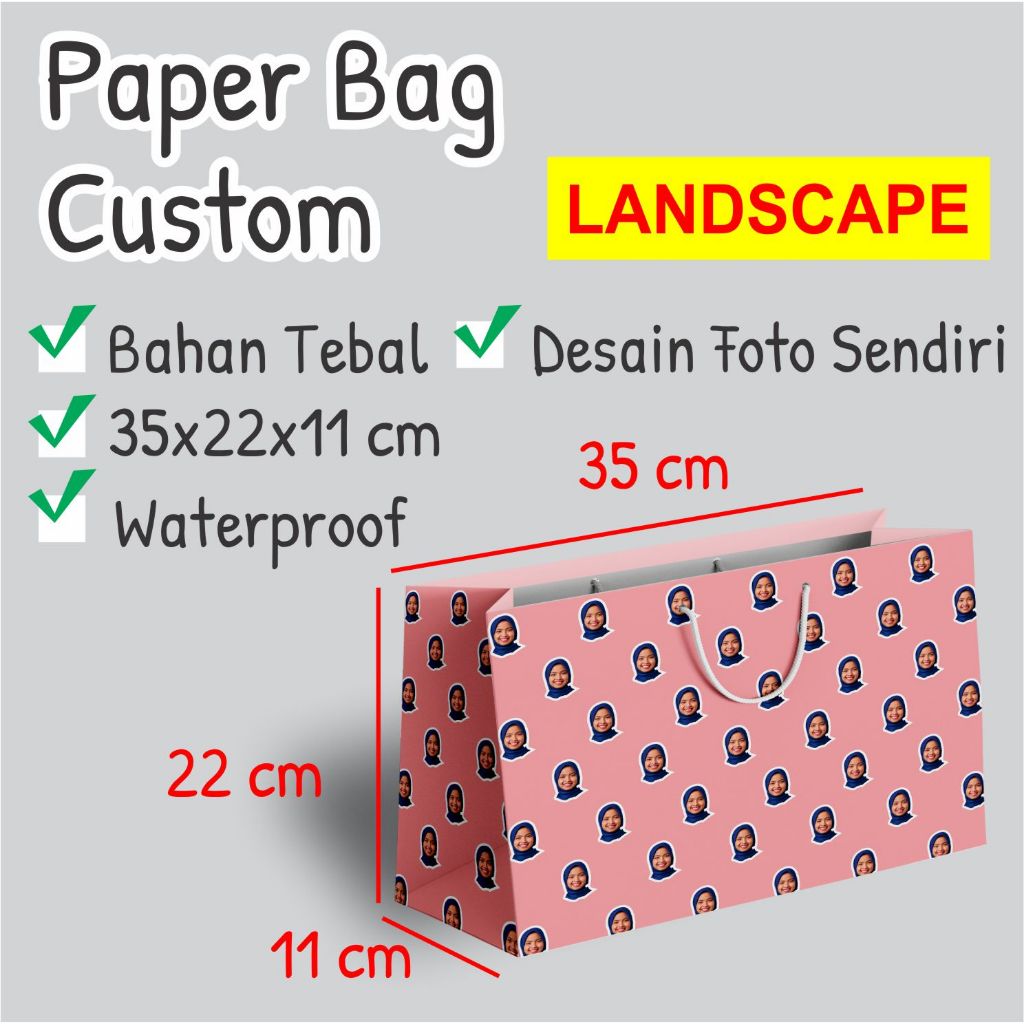 Jual Paperbag sepatu custom I paperbag wajah I logo I ulang tahun I ...