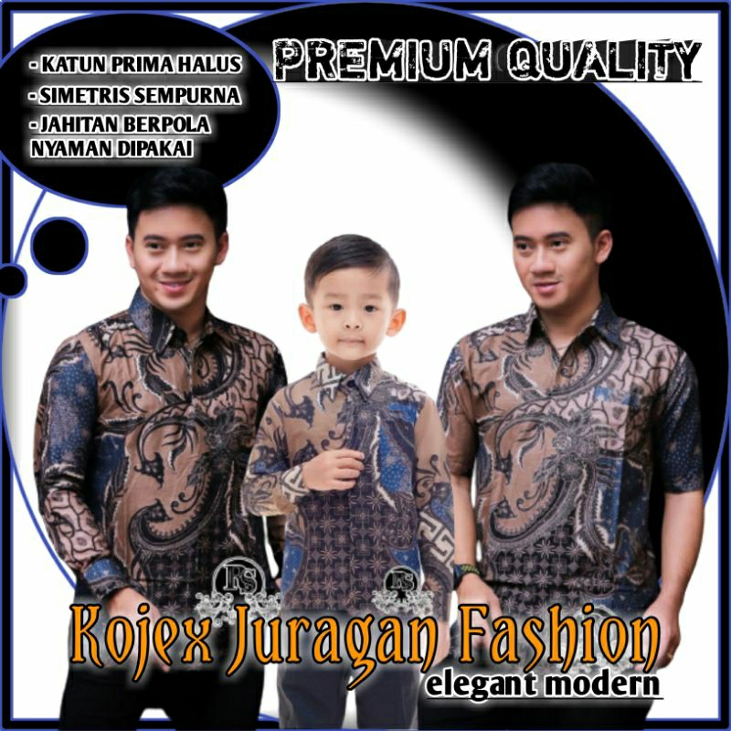 Jual BATIK COUPLE AYAH ANAK | BATIK SERAGAM NAVI | BATIK COUPLE ANAK ...
