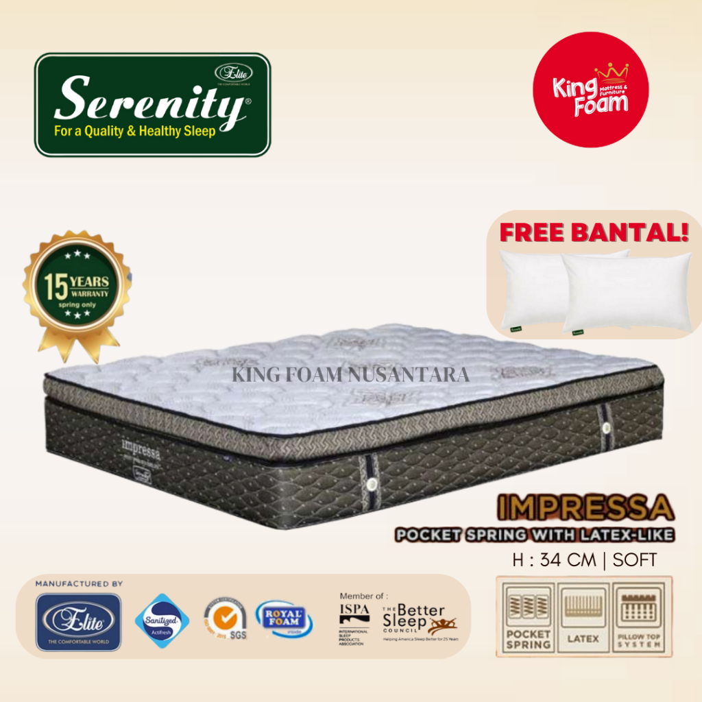 Jual Serenity Impressa Pocket Latex Semua Ukuran Kasur Springbed ...