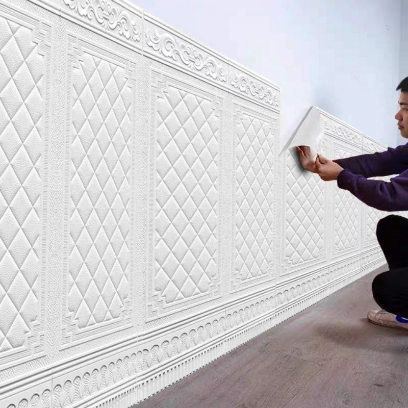 Jual COD Wallpaper Dinding 3D 70x90CM Foam Pintu Emboss/ WALPAPER ...