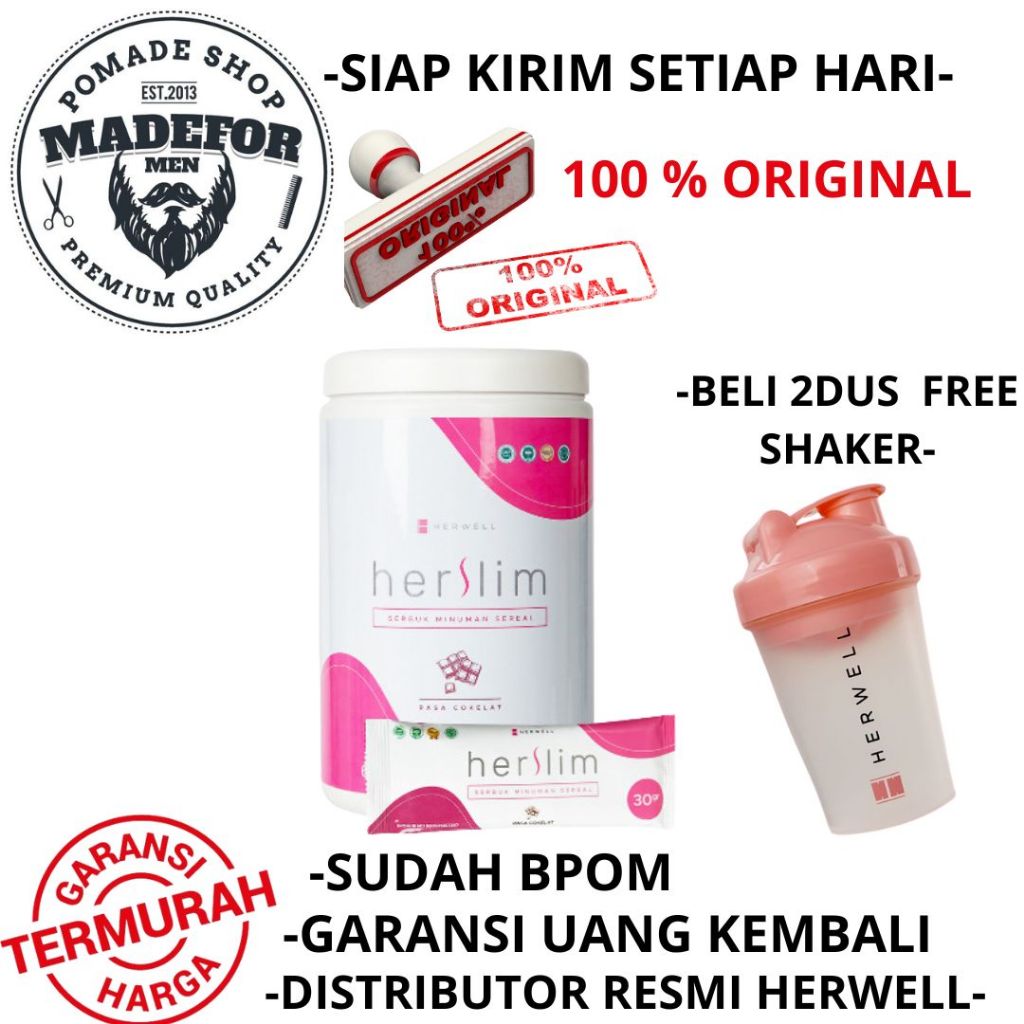 Jual HERSLIM 1 BOX ISI 20 SACHET BY HERWELL PELANGSING HALAL SUDAH BPOM ...