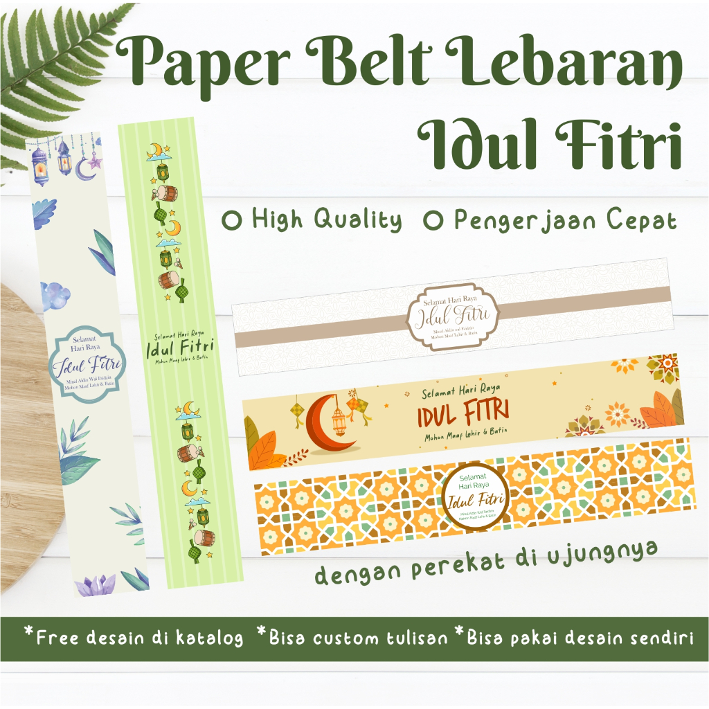 Jual Paper Belt Lebaran Sabuk Toples Idul Fitri Custom Label Panjang ...