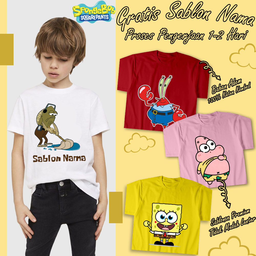 Jual Baju Anak SpongeBob SquarePants Kaos Couple Keluarga Kakak Adik ...