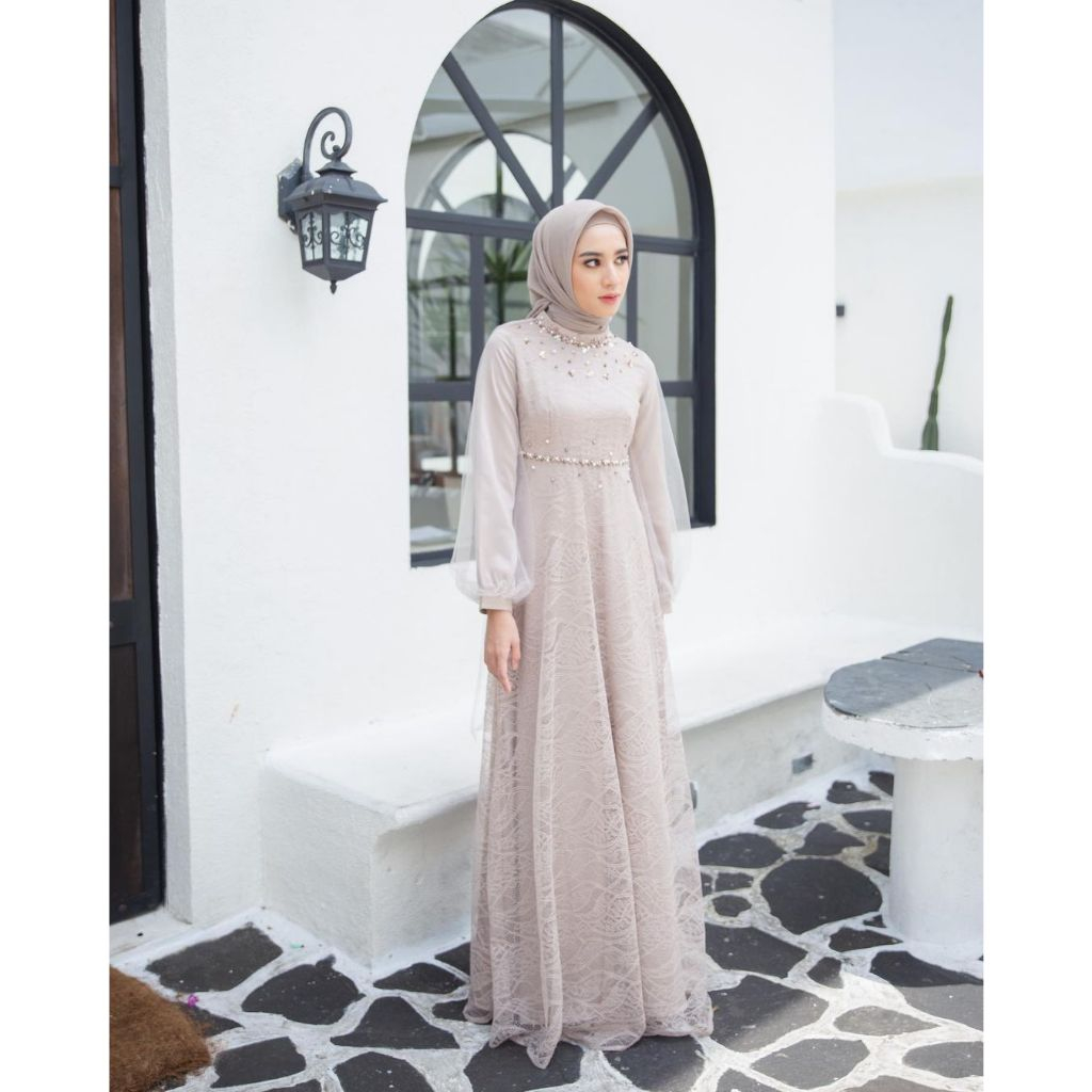 Jual Dress Exclusive Gamis Lebaran Terbaru Dress Kondangan Gamis Brukat ...