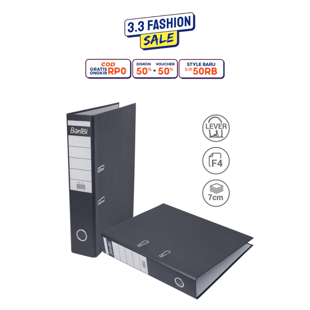 Jual Bantex Lever Arch File Ordner Economic Folio 7cm Black #1401 10 ...