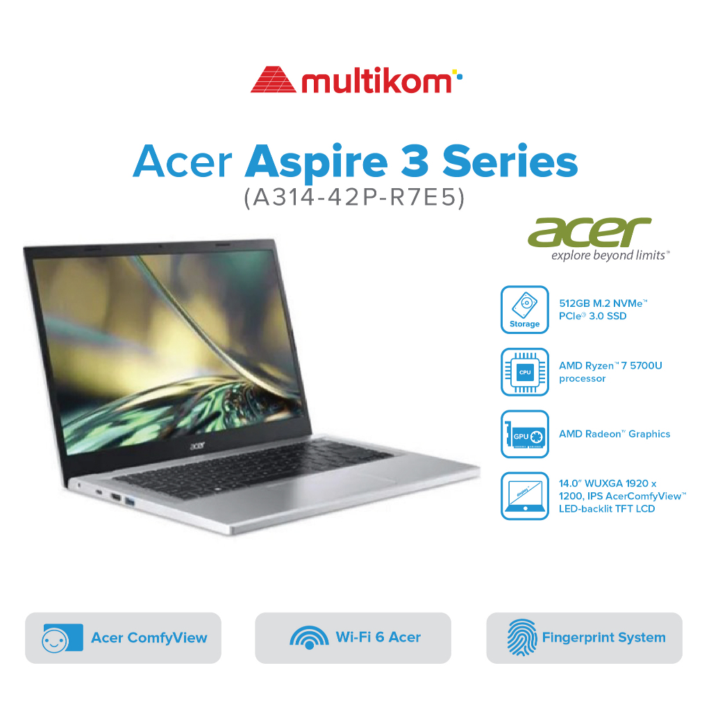 Jual ACER ASPIRE 3 A314-42P-R7E5 - R7 5700U 16GB 512SSD 14"WUXGA W11 ...