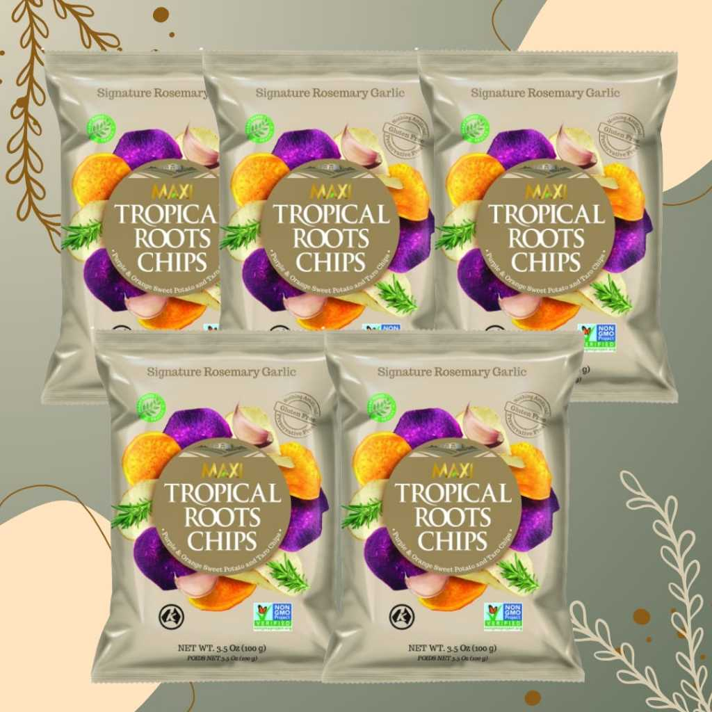 Jual MAXI Tropical Roots Chips - Rosemary Garlic 5 Packs/100g | Shopee ...