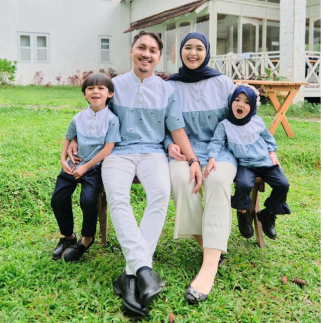 Jual RAMEDA SERIES BLUE - SETELAN LEBARAN COUPLE | Shopee Indonesia