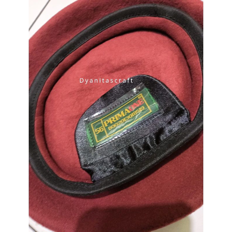 Jual 1 Set Lengkap Baret Reserse Reskrim Merah Tua Maroon Marun Merk ...