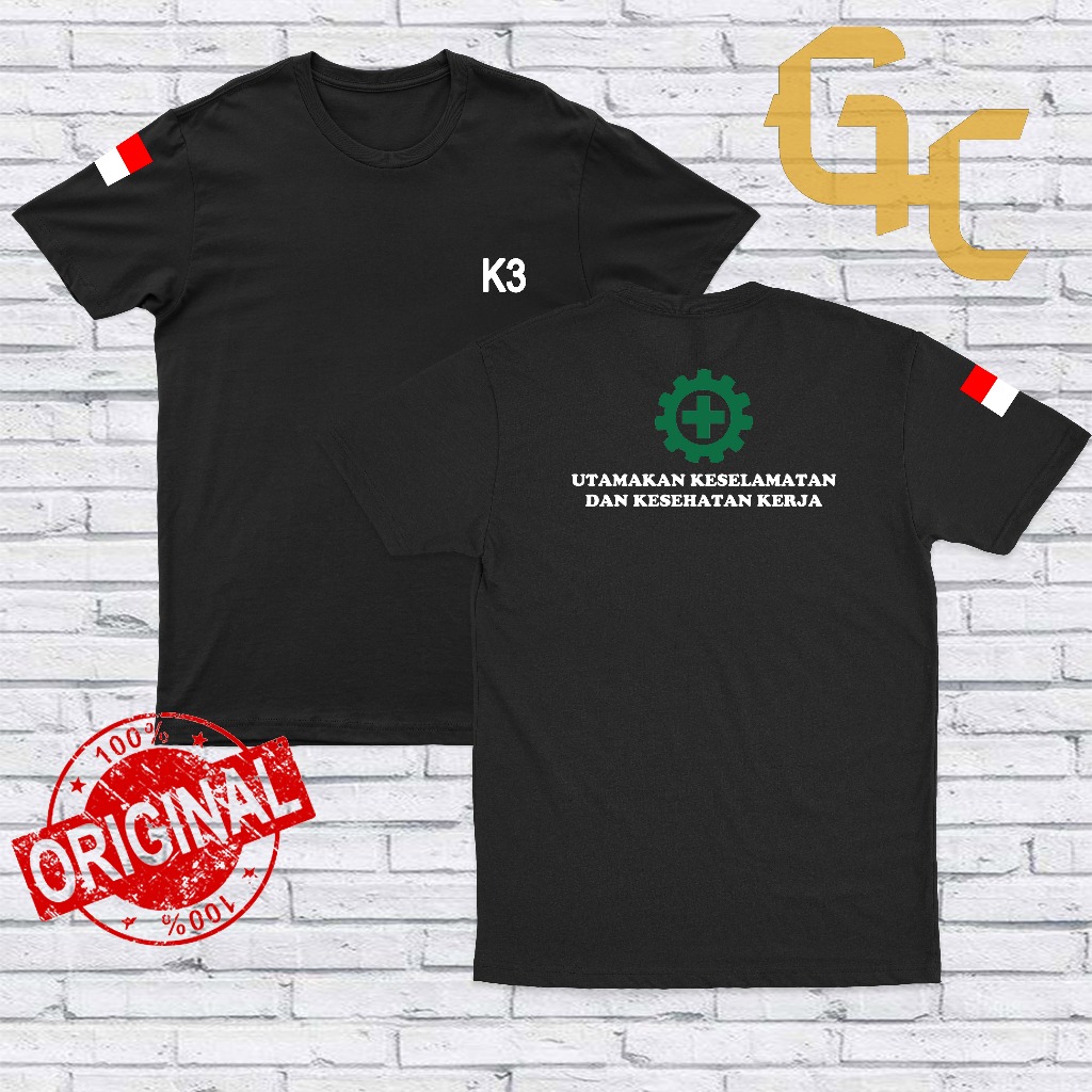 Jual kaos kerja k3 utamakan keselamatan dan kesehatan kerja safety first tshirt katun 30s ...
