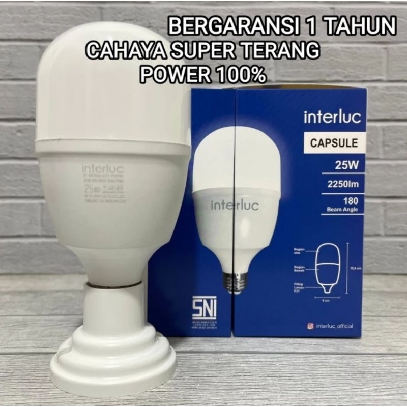 Jual BOHLAM LAMPU LED 25 WATT INTERLUC CAPSULE CAHAYA PUTIH TERANG SNI GARANSI 1 TAHUN | Shopee ...