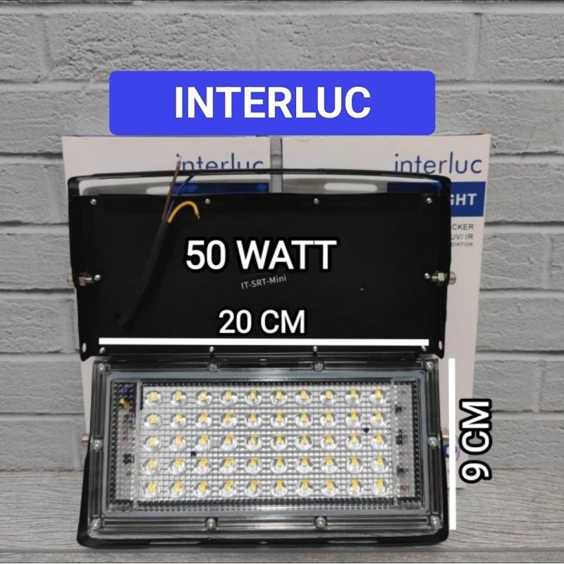 Jual LAMPU SOROT LED 50 WATT SRT MINI INTERLUC CAHAYA PUTIH SNI ...
