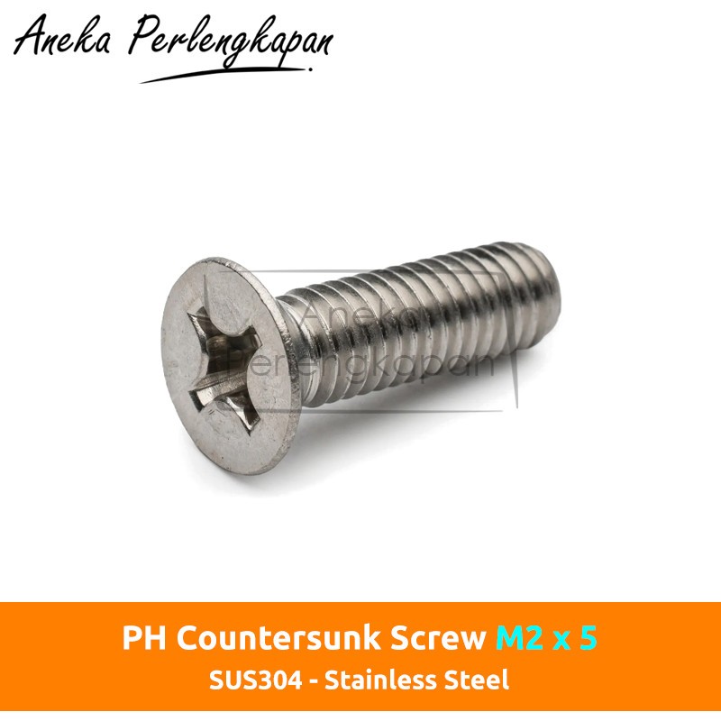 Jual DIN965 Baut PH / JF Countersunk / Plus / Verseng / Stainless M2x5 ...
