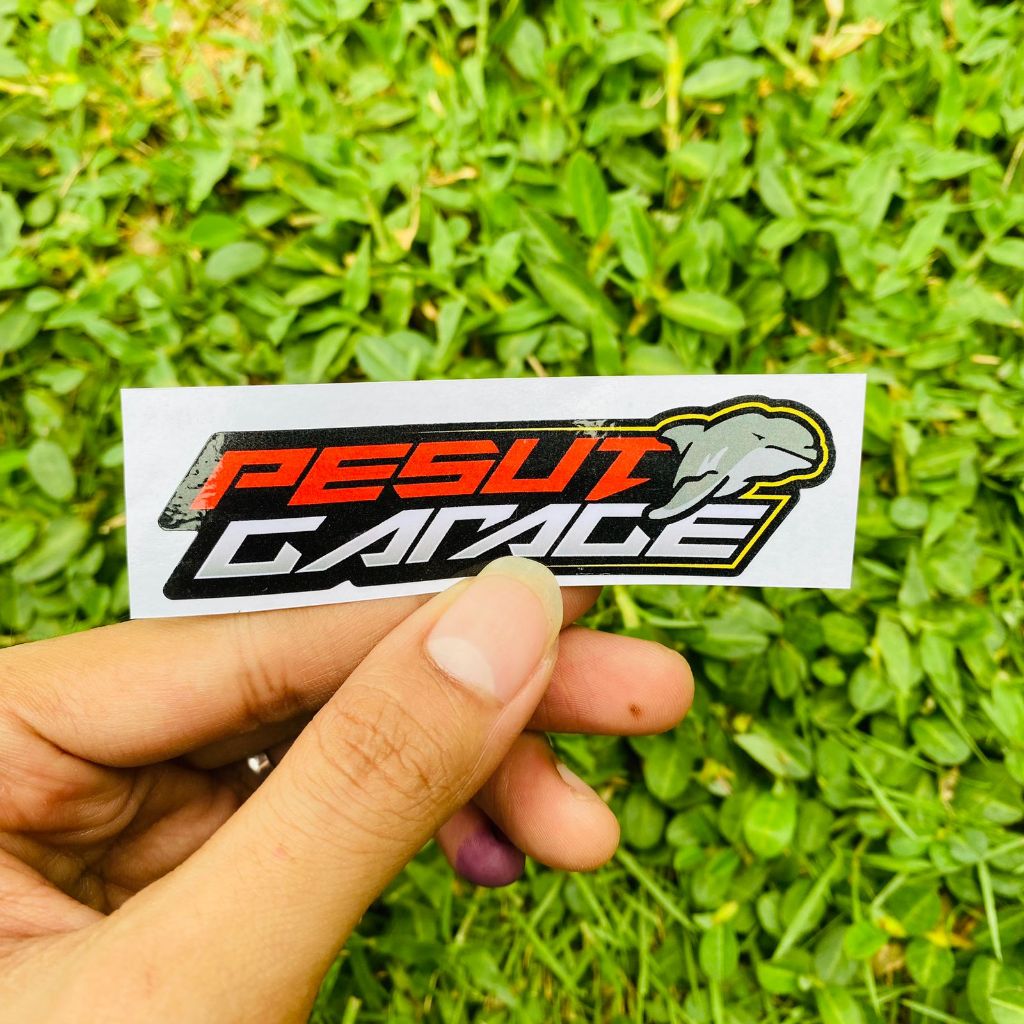 Jual sticker motor - stiker PESUT GARAGE style plat kt | Shopee Indonesia