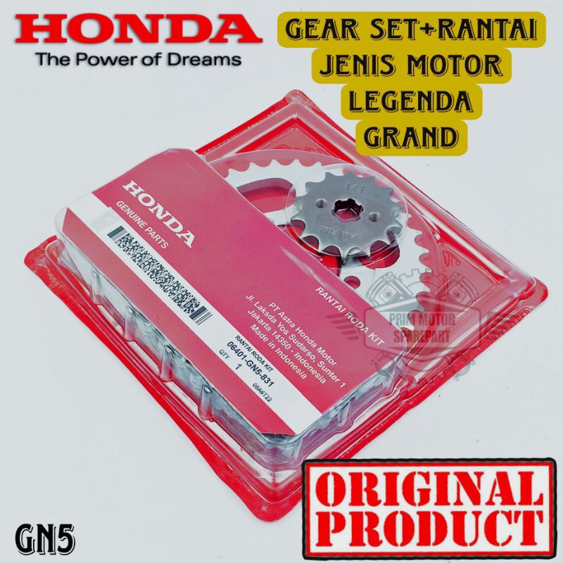 Jual GEAR SET ORIGINAL HONDA GN5 RANTAI GRAND/ LEGENDA KUALITAS ASLI ...