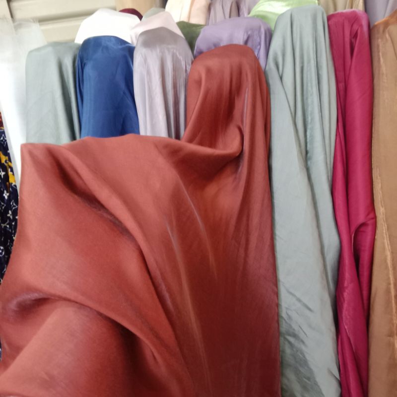 Jual Bahan Kain Katun Shimmer Silk/Kain Shimmer Polos | Shopee Indonesia