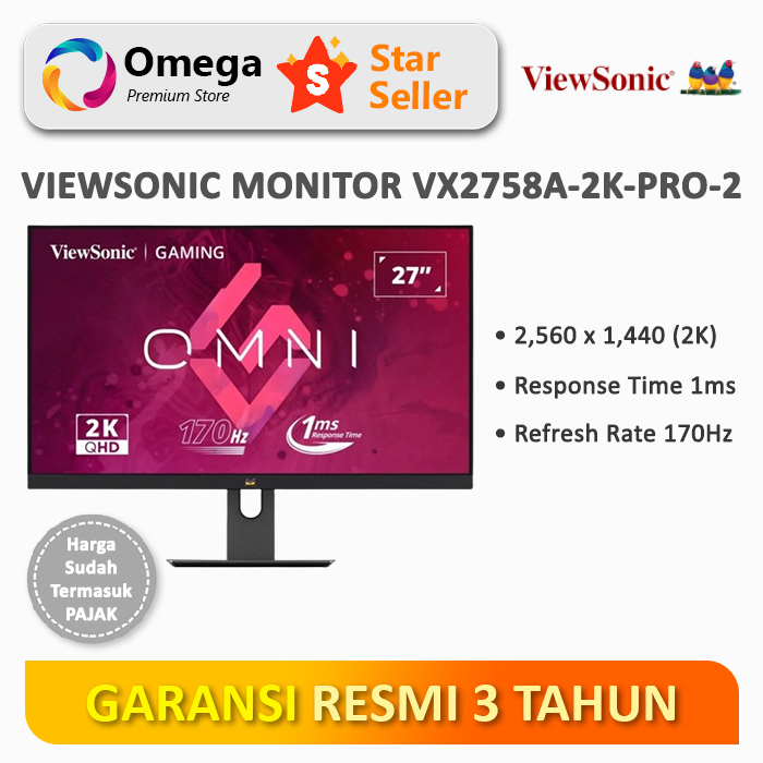 Jual Monitor Viewsonic VX2758A-2K-Pro-2 27" IPS 1440p QHD 170Hz Ergo | Shopee Indonesia