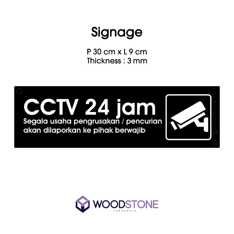 Jual Sign CCTV Warning Peringatan Security Toko Kios Kantor Signage ...