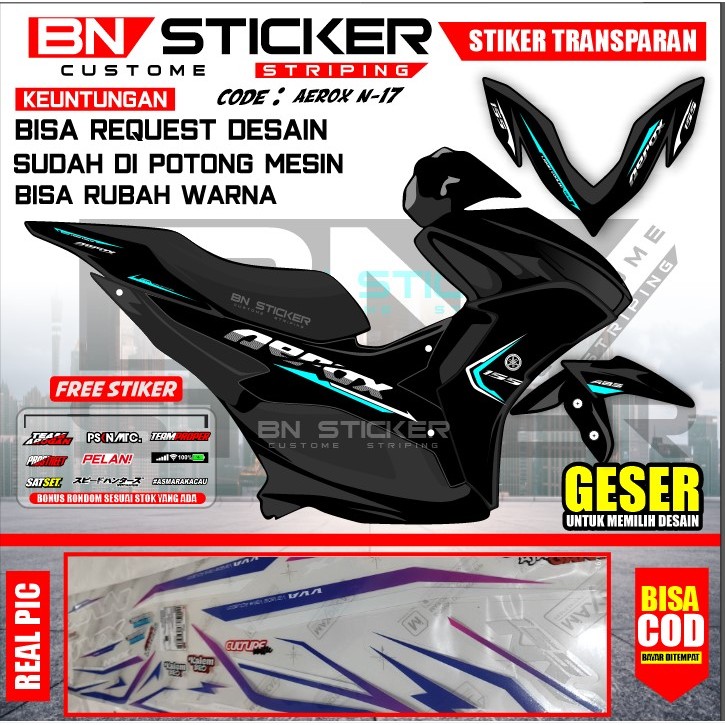 Jual Striping Transparan NVX Aerox 155 New 2024 Full Body Aksesoris ...