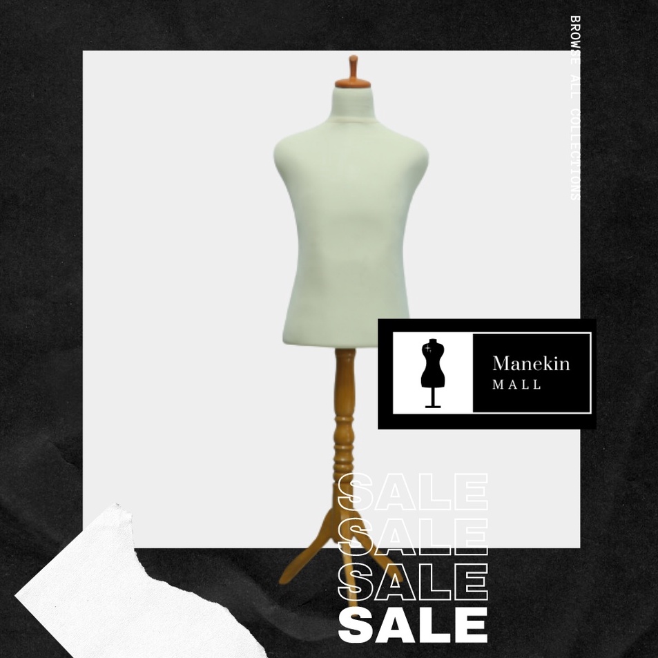 Jual Obral Meriah Manekin Pria Lapis Kain Krem Kaki Kayu Patung Baju ...