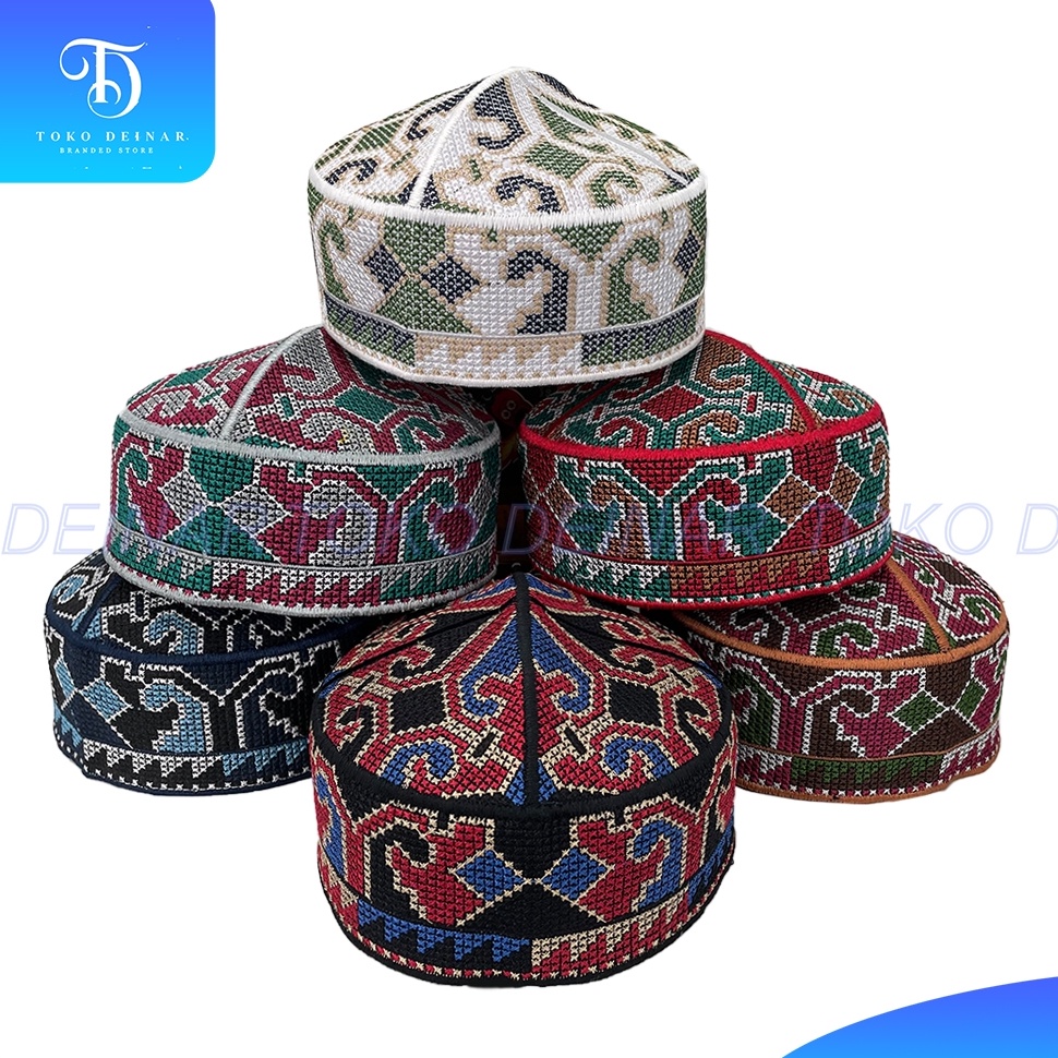 Jual PAKET LENGKAP Peci PAKISTAN Motif Ovais Cap Bordir Kopiah Haji ...