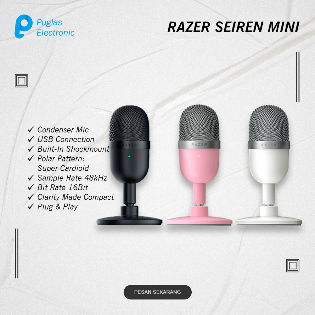 Jual Microphone Razer Seiren Mini Mic Condenser USB Komputer PC Laptop ...