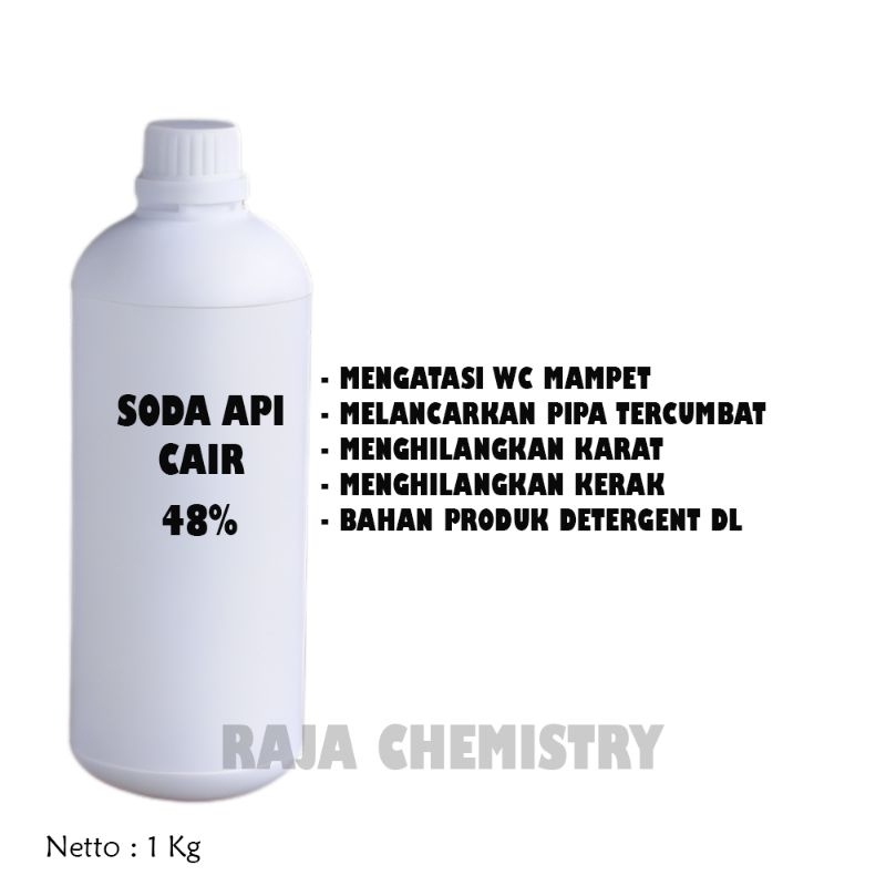 Jual Soda Api Cair 48% / Caustic Soda 1kg / NaOh / Anti Sumbat | Shopee ...