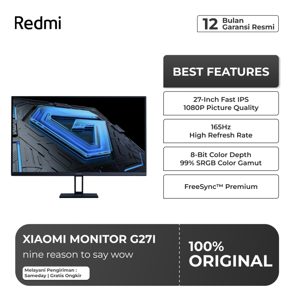 Jual Xiaomi Gaming Monitor G27i 27 Inch 1080P 165Hz Monitor Gaming ...