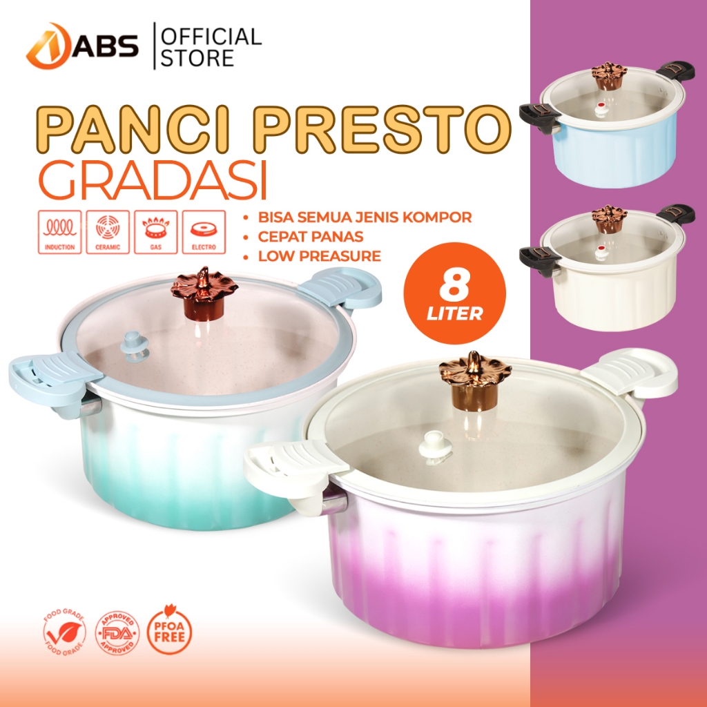 Jual Tifale By ABS Panci Presto Low Pressure Roman Cauldron Kapasitas 8 Liter Diameter 28cm ...