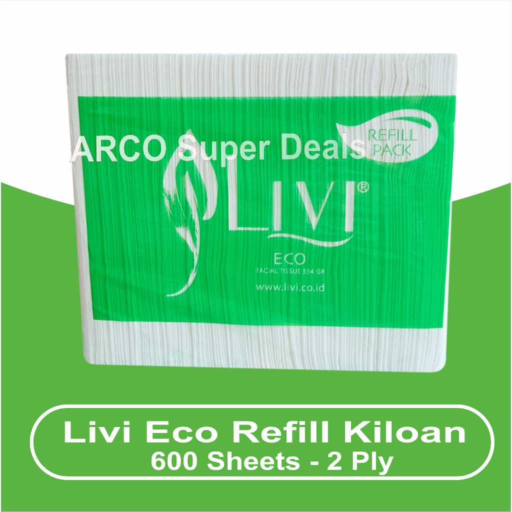 Jual Tissue Facial Livi Eco Refill 554 Gram 600 Sheets 2 Ply | Shopee ...