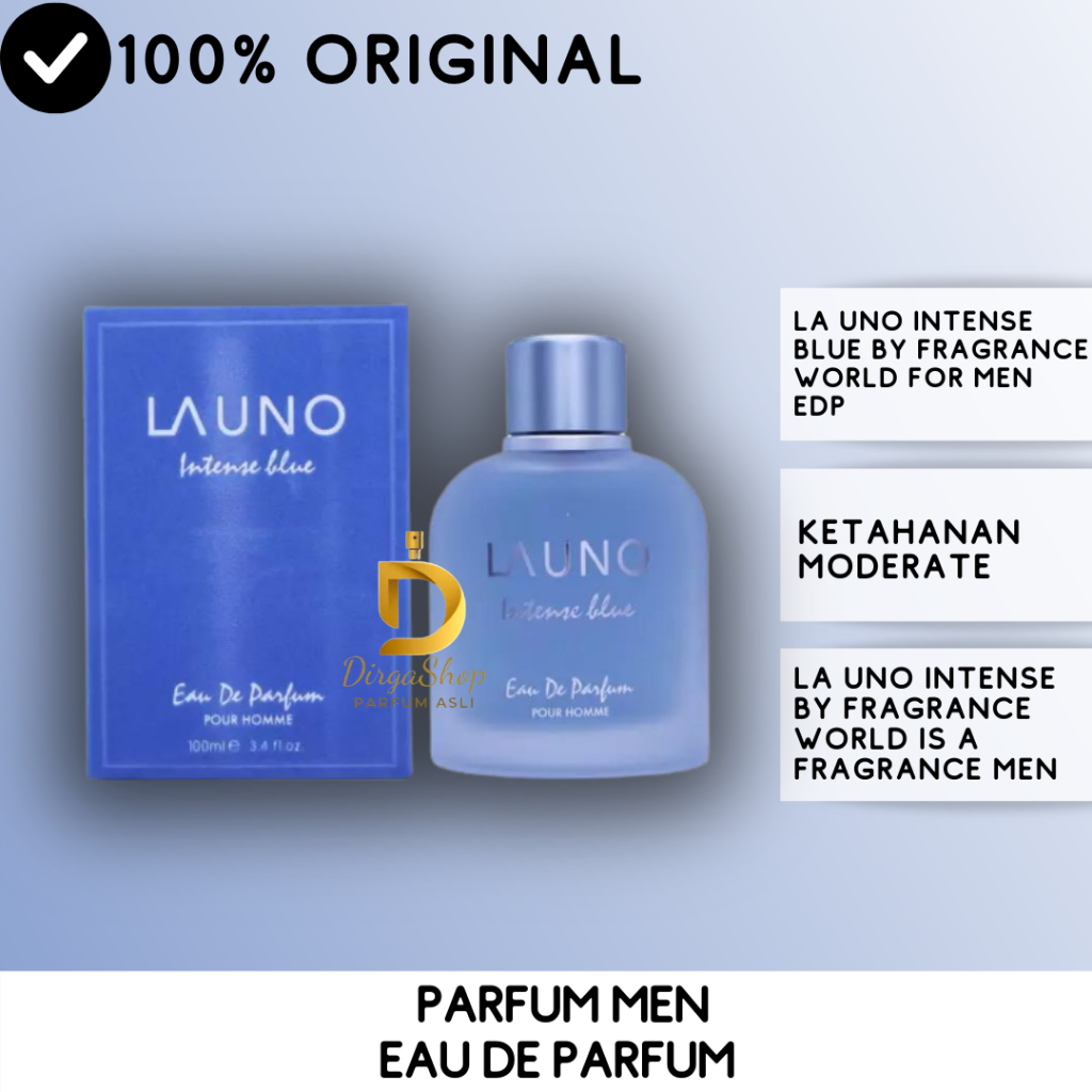 Jual Fragrance World La Uno Launo Intense Blue Pour Homme EDP | Shopee ...