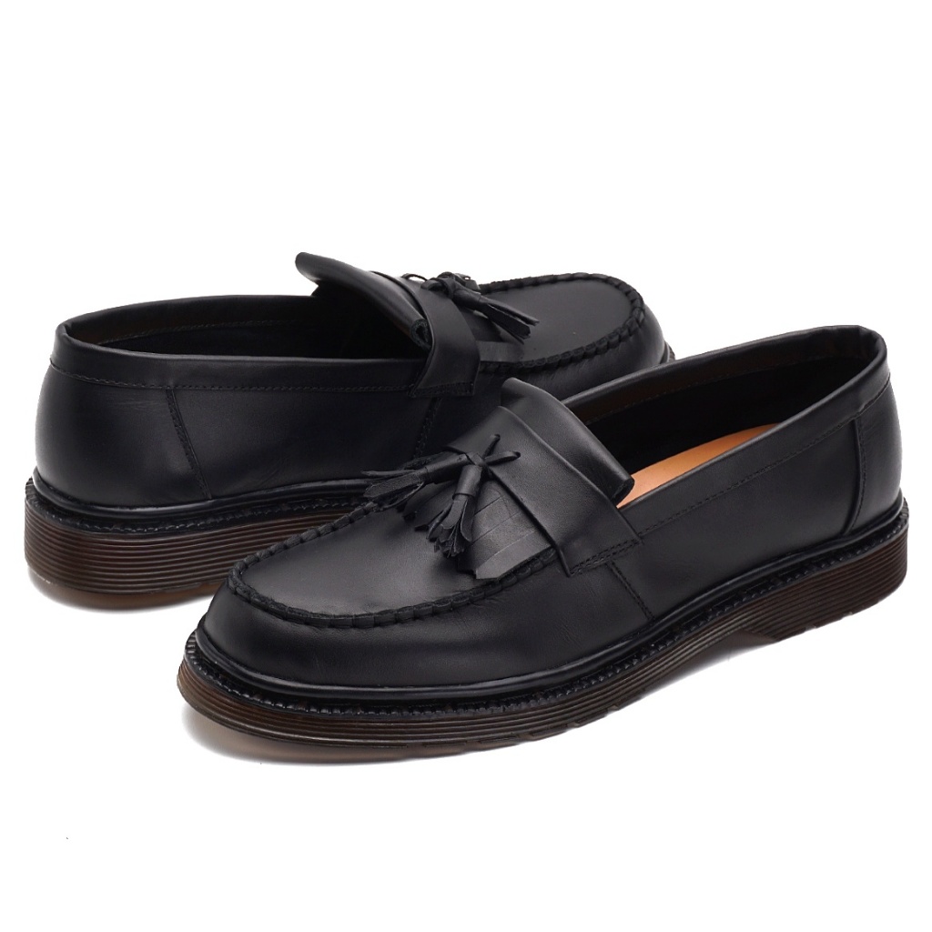Jual Kenzios Sepatu Formal Pria Gates Black Solid Series | Shopee Indonesia
