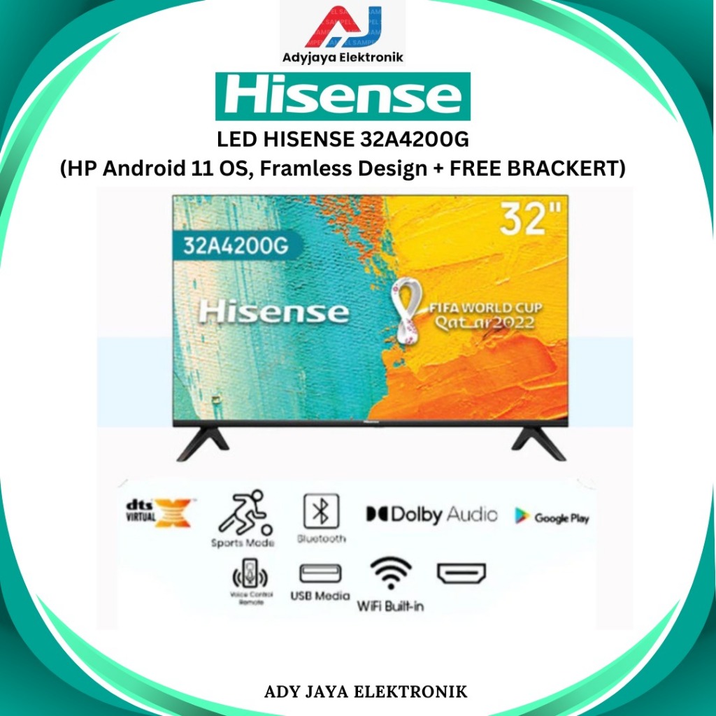 Jual TV LED 32 INCH HISENSE ANDROID 32A4200G | Shopee Indonesia