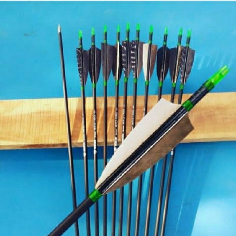Jual arrow carbon mix musen 7.8mm spine 500 bulu kalkun | Shopee Indonesia