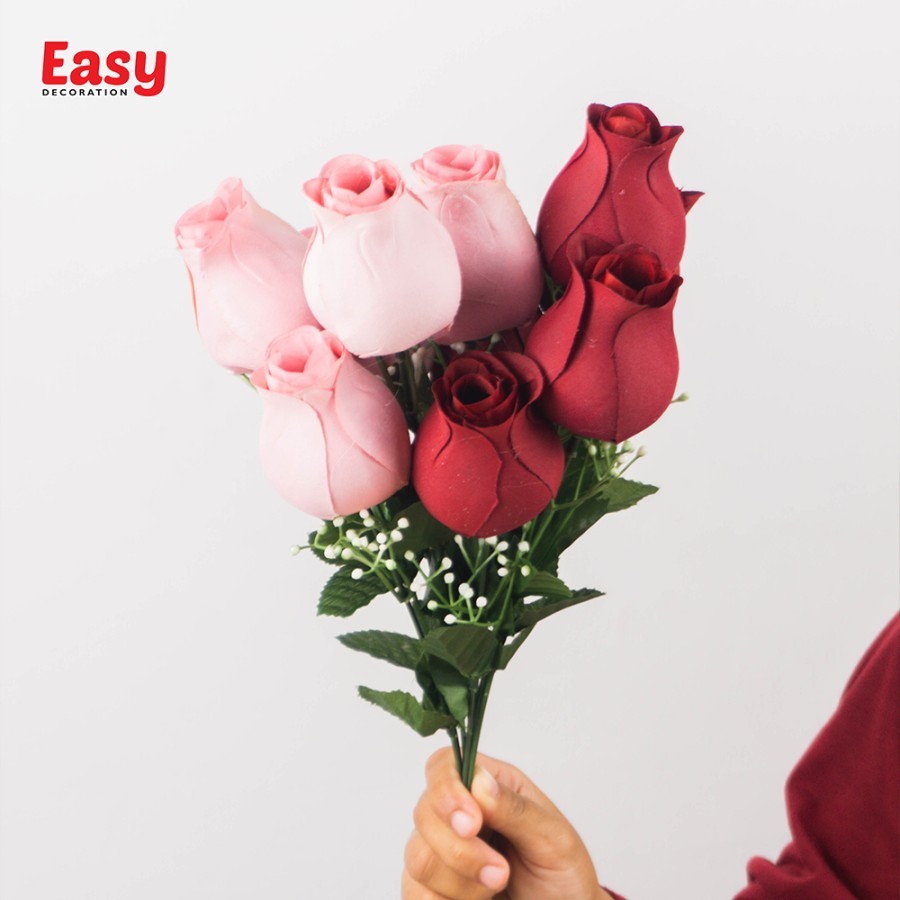 Jual EASY DECORATION Bunga Tulip Kuncup X5 - Bunga Lily X7 Artificial ...