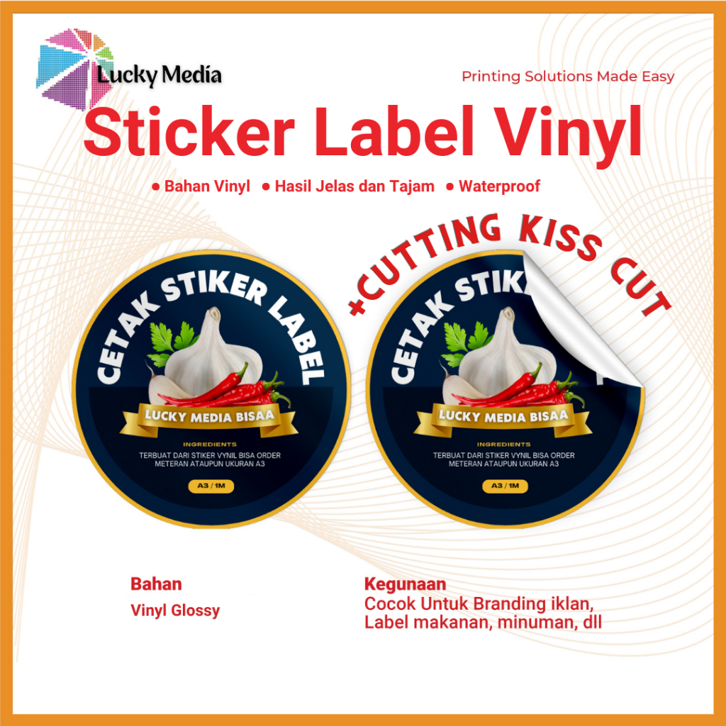 Jual Cetak Sticker A3+ Label Vinyl Cutting Kiss Cut Custom Stiker Vynil ...