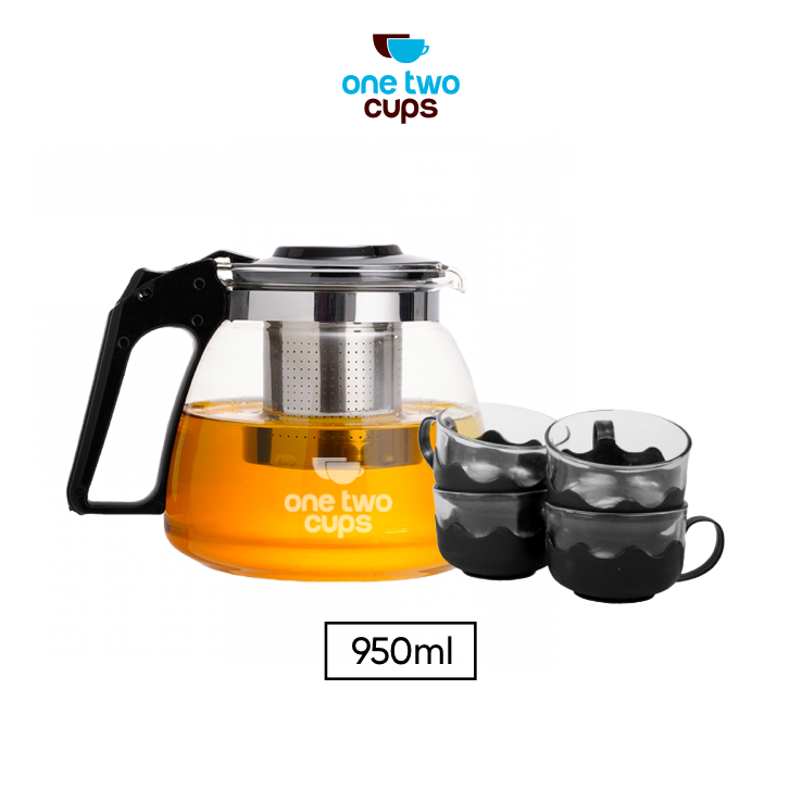 Jual One Two Cups Teko Chinese Teapot Pitcher 950ml with 4 Gelas - EM01 | Shopee Indonesia