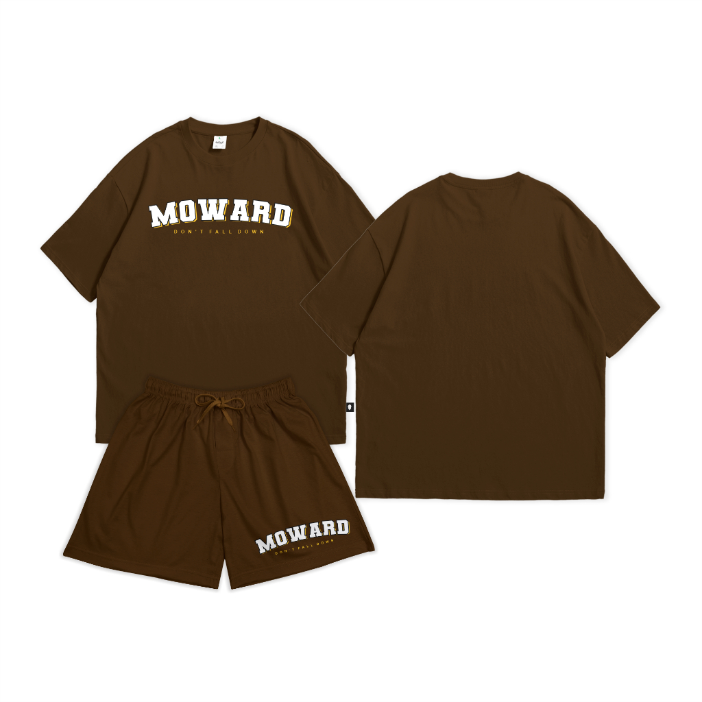 Jual Moward - One Set Oversize Chocolate | Tshirt Oversize | Boardshort ...