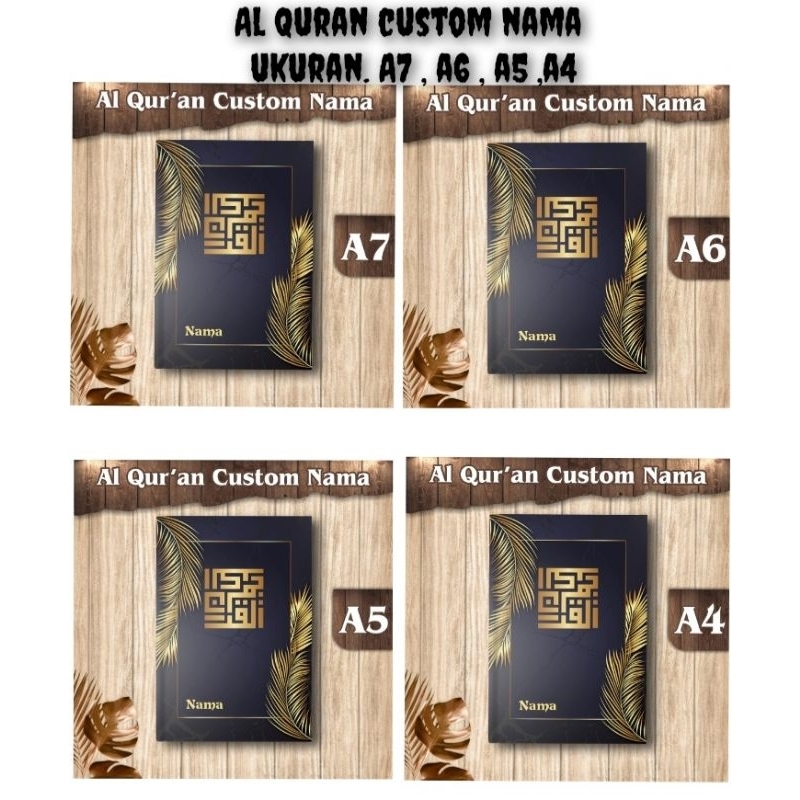 Jual AL QURAN CUSTOM NAMA UKURAN A6, A7, A5, A4 TERJEMAH / NON TERJEMAH | Shopee Indonesia