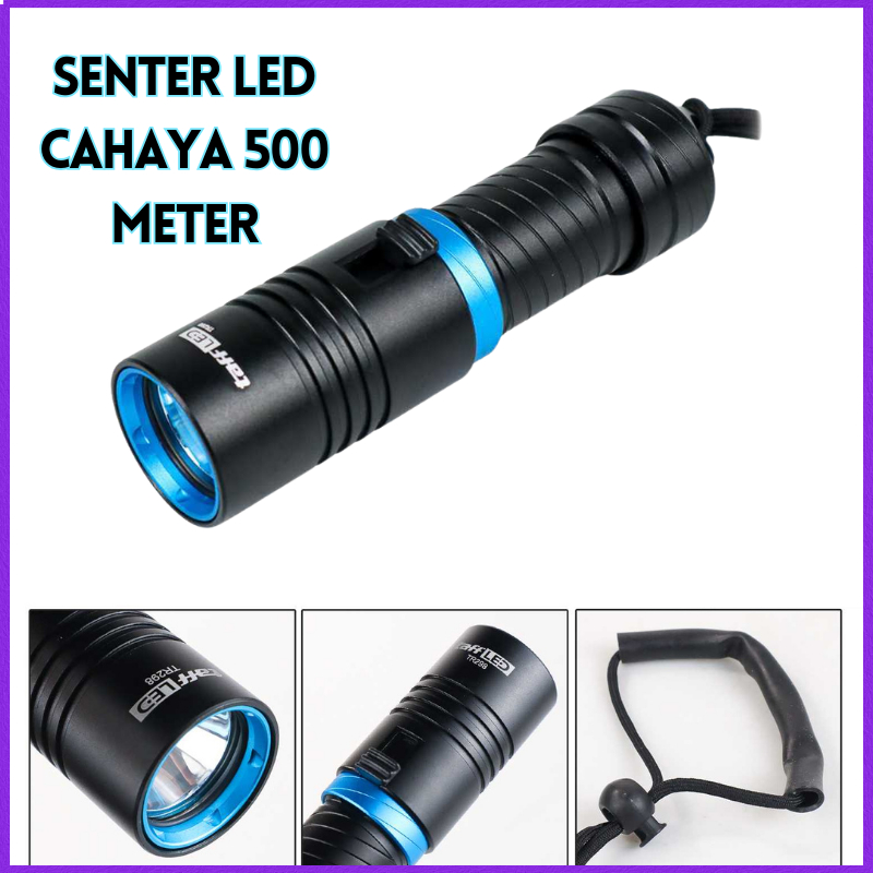 Jual COD TaffLED Senter LED Diving Flashlight Waterproof L2 3800 Lumens ...