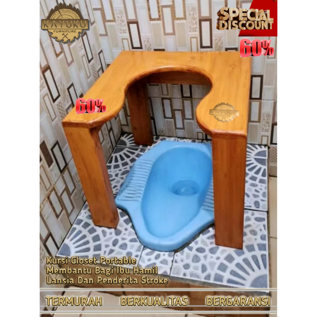 Jual TERMURAH TERLARIS kursi wc 45 x 45 x 50 cm model U A - 01 Kursi ...