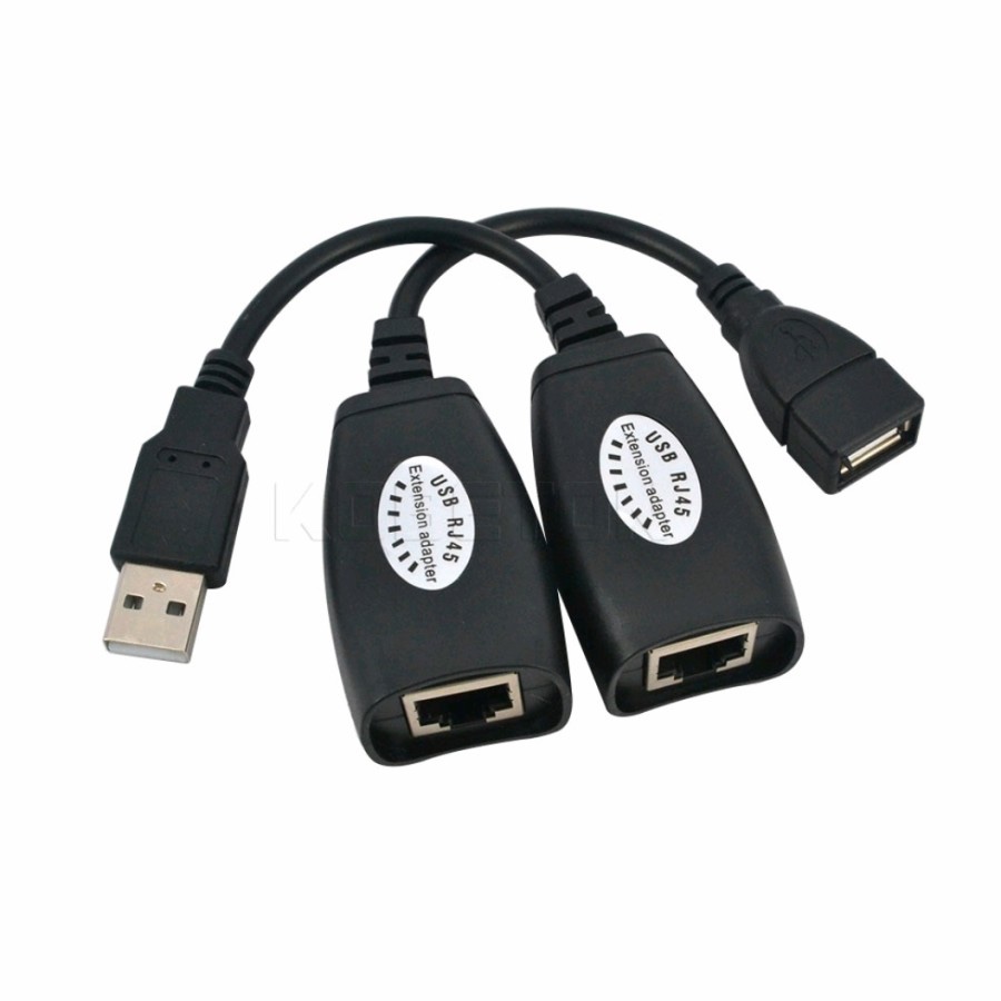 Jual Usb 2.0 extender rj45 over cat 5e 6 6e cable NB for webcam printer ...