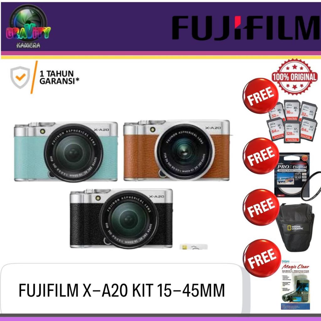 Jual FUJIFILM X-A20 KIT XC 15-45MM / FUJIFILM XA20 KIT 15-45MM | Shopee Indonesia