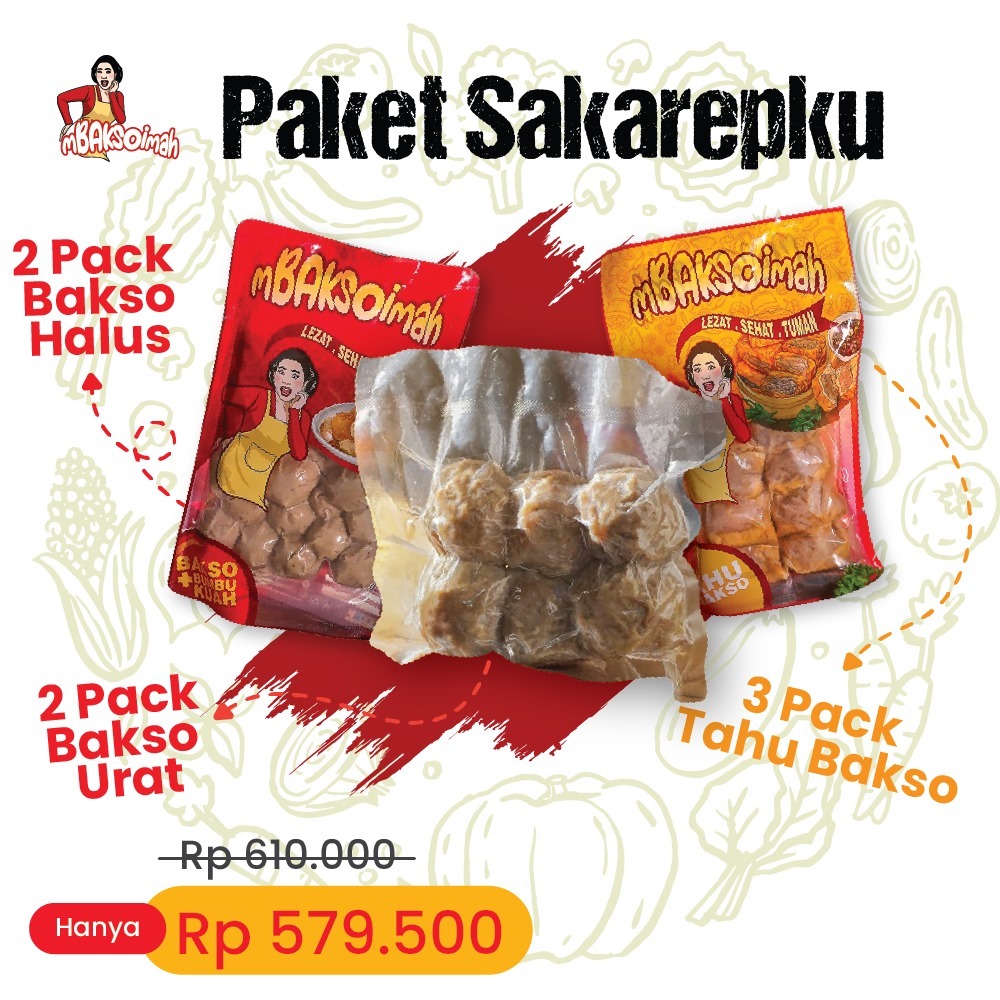 Jual mBAKSOimah Paket Sakarepku (3 pack tahu bakso, 2 pack bakso halus ...