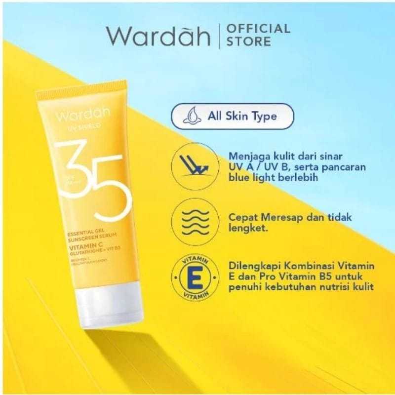 Jual WARDAH UV Shield Essential Sunscreen Gel SPF 35 - PA+++ 40ml ...