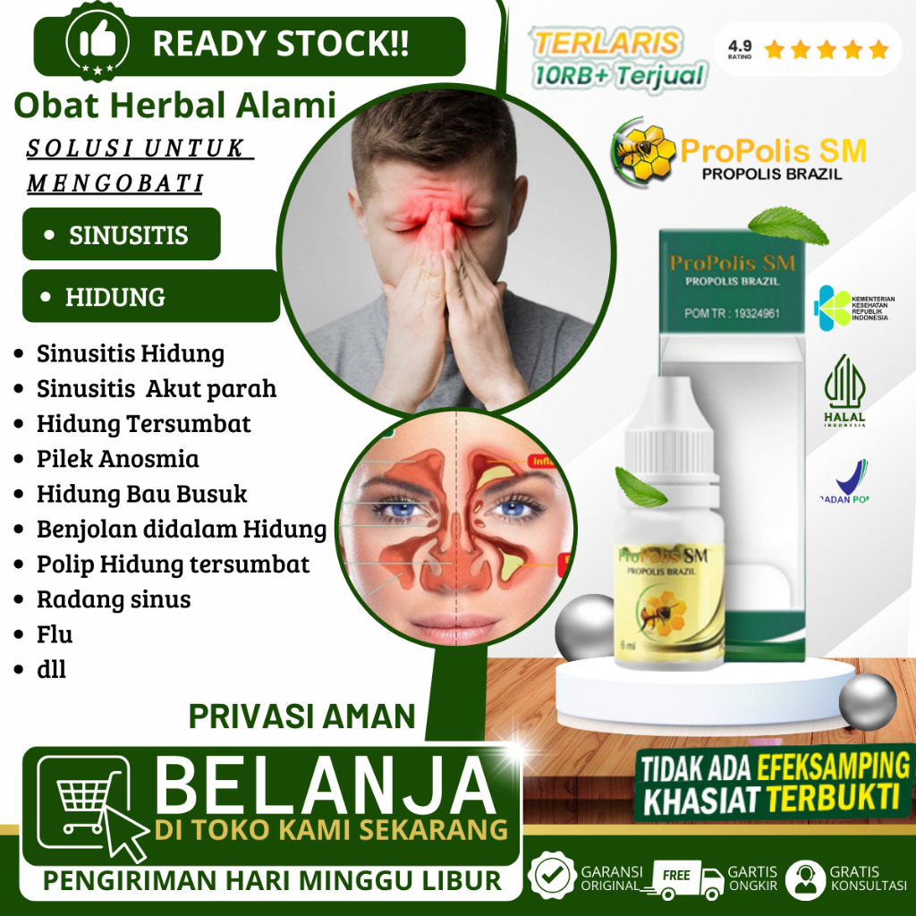 Jual Propolis SM 6 ML - Obat Polip Hidung Sinusitis Menahun Hidung Tersumbat Pilek Anosmia ...