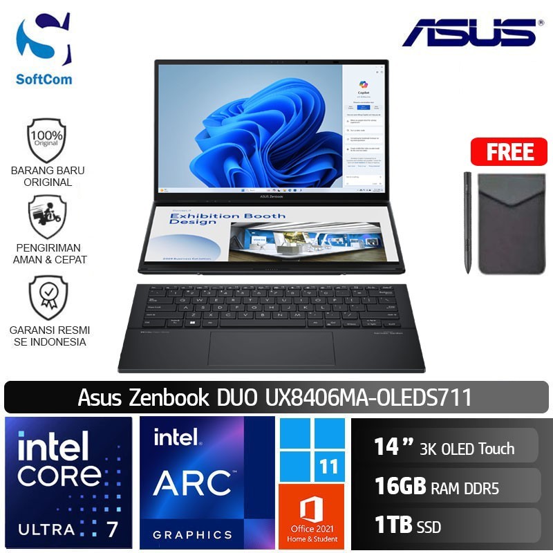 Jual Asus UX8406MA OLEDS711 Ultra 7 155H/16GB/1TB/14" 3K Touch Zenbook ...