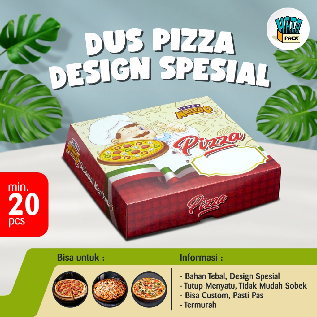Jual Dus Pizza / Box Pizza / Sedap Mantap Pizza Ukuran 20 x 20 x 5 cm ...
