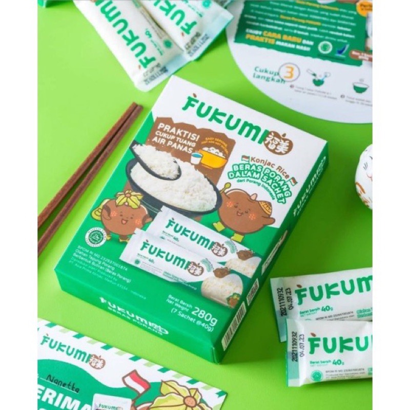 Jual Fukumi Beras Porang BOX 280gr isi 7 sachet @40gr Konnyaku Konjac ...