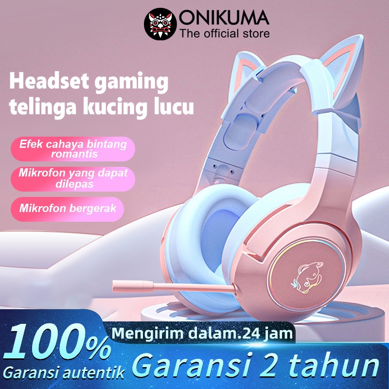Jual ONIKUMA K9 Kucing Telinga Headphone Headset Gaming Kabel dengan ...